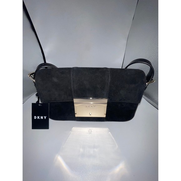 Dkny | Bags | Dkny Genuine Leather Black Suede Bag Purse T New | Poshmark